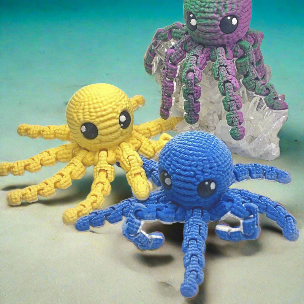 3D Printed Crochet Octopus- Random Color – Shredder3D
